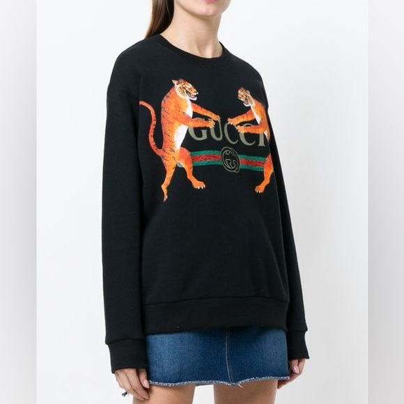 Gucci | Tops | Gucci Tiger Print Sweatshirt | Poshmark